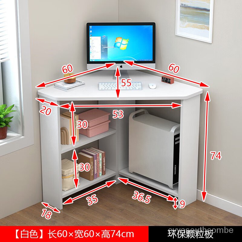 Get 7% coupon+gift】ngda Corner Computer Desk Triangle Wood Small Study ...