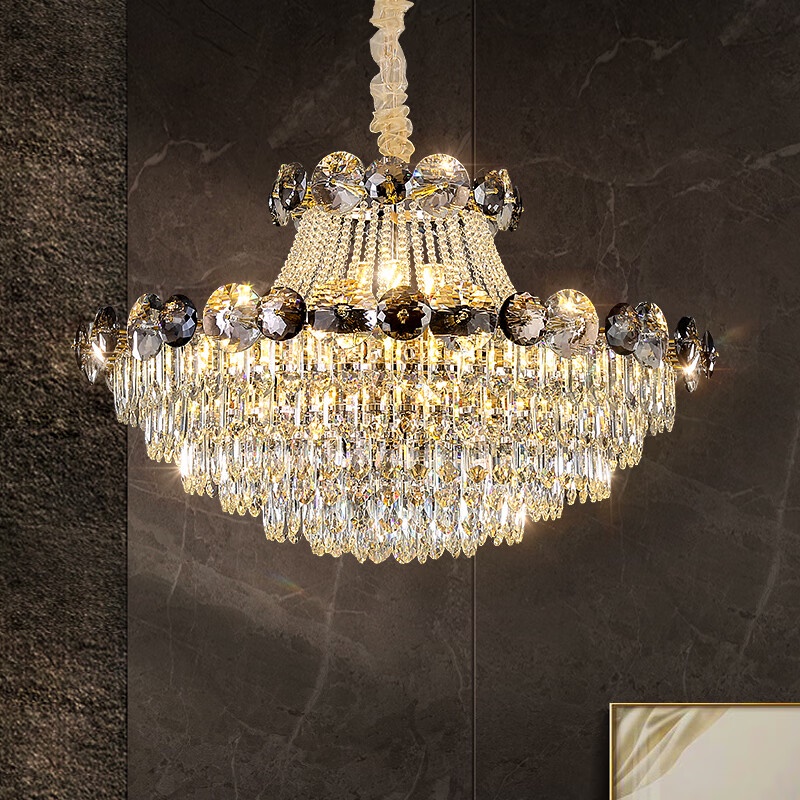 ST/ Lattice Castle Crystal Chandelier Living Room Headlight Affordable ...
