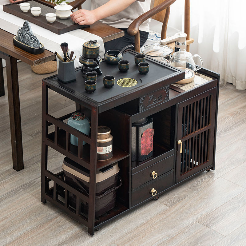 Mobile Tea Table Tea Cart Household Tea Cabinet Chinese Small Tea Table ...