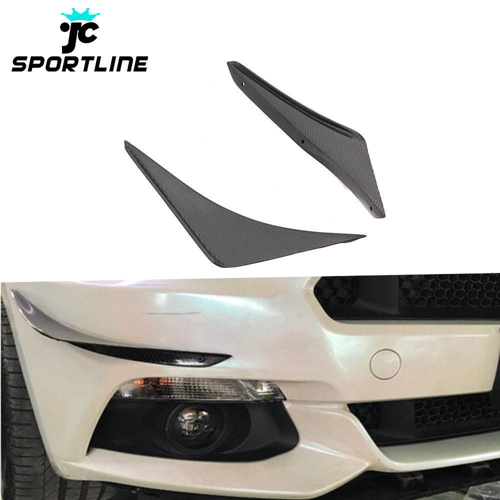 Carbon Fiber Front Canards Bumper Fins for Ford Mustang GT Shelby ...