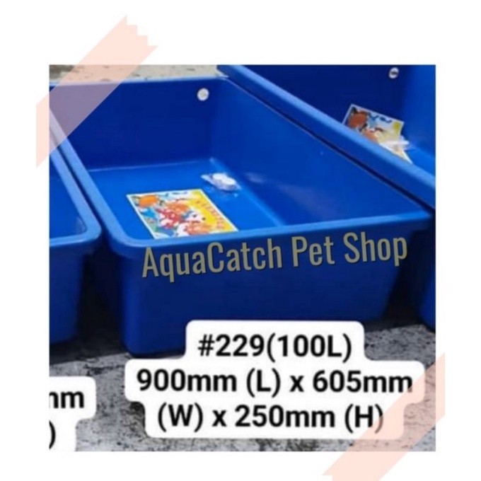 Guppy Blue Plastic Tank 100L (L900xW605xH250mm) | Shopee Malaysia