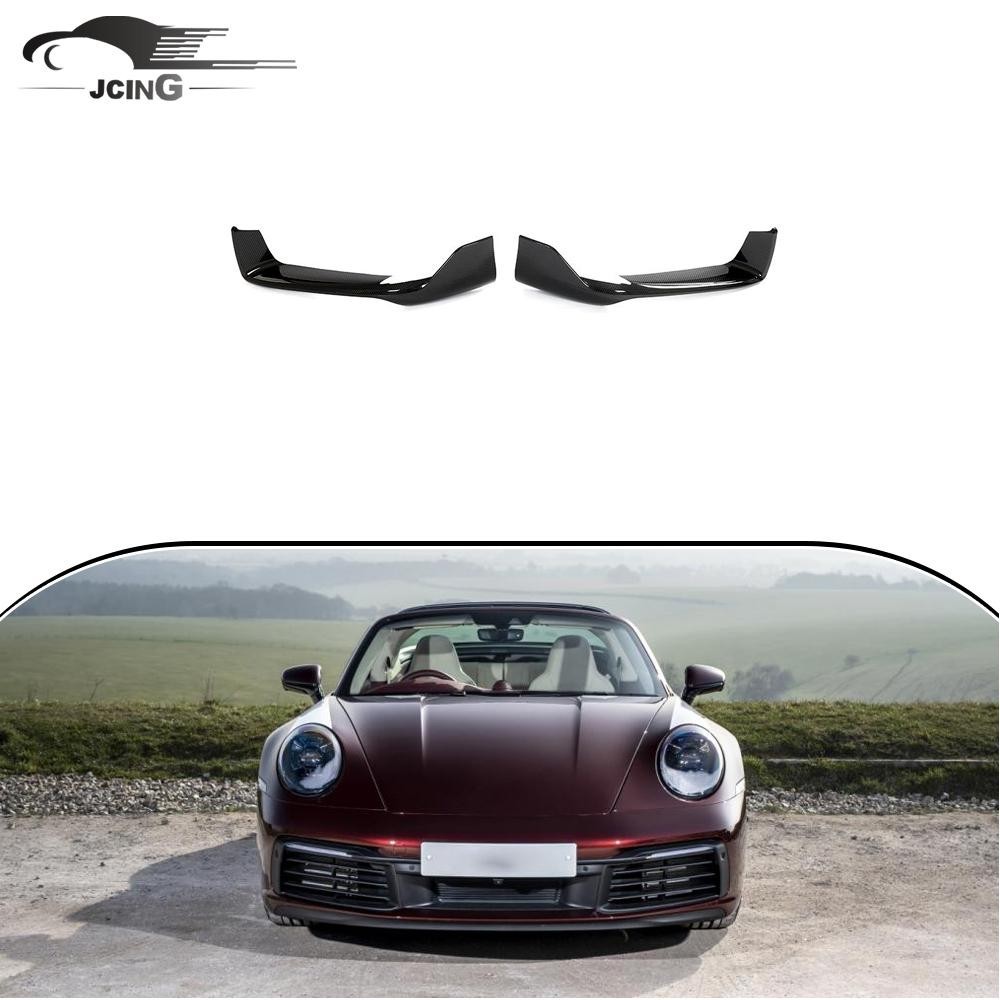 Dry Carbon Fiber Front Bumper Splitter Aprons Vents Fins for Porsche ...