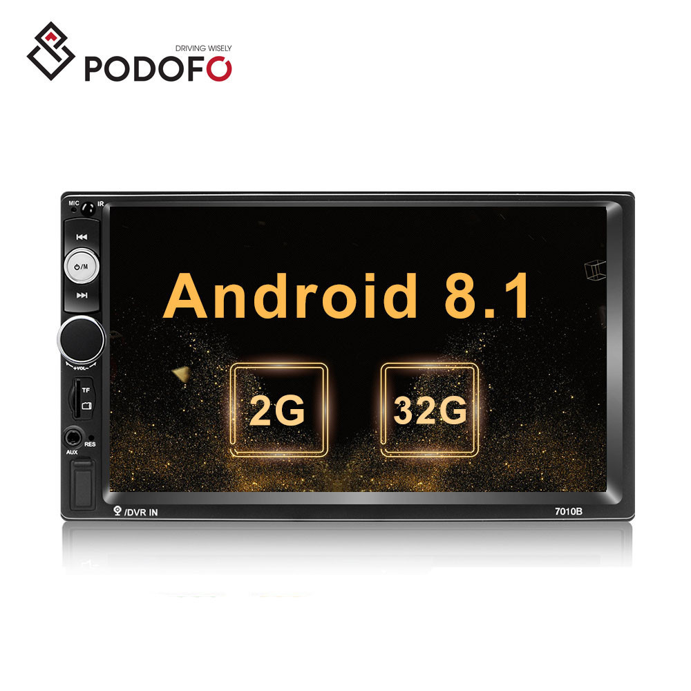 Podofo 2 Din Android Car Radio 2+32GB Autoradio Universal 7" Car Video ...