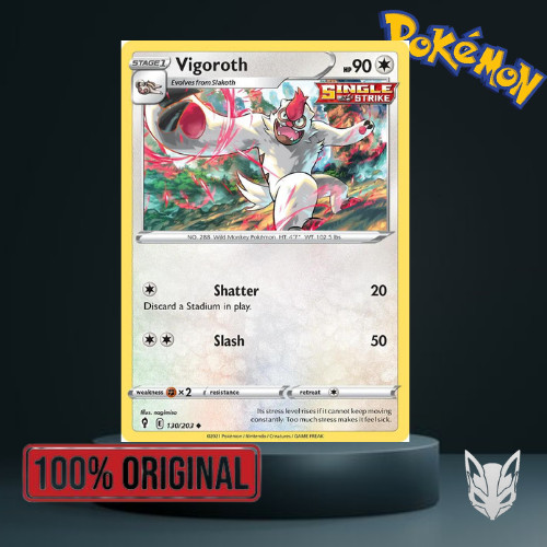Original Vigoroth reverse holo ptcg tcg pokemon card free sleeve ...