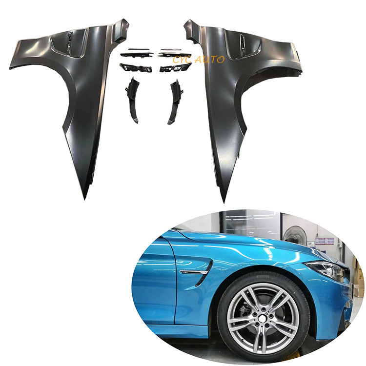 M4 style side parts wide body kit front fender Steel Conversion for Bmw ...