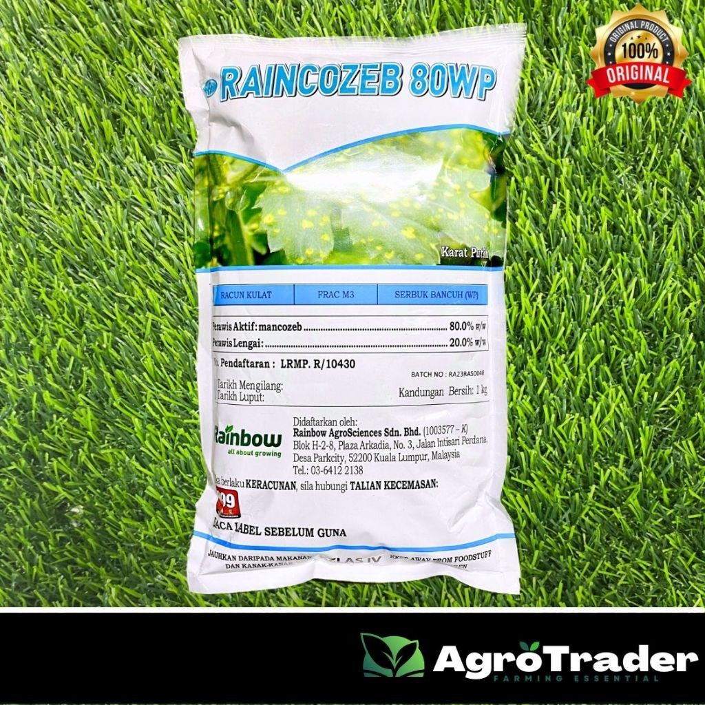 Rainbow Raincozeb 80WP 1kg - Mancozeb 80.0% (Tepung Kuning same Dithane ...