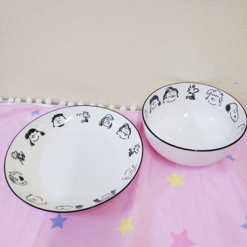 Snoopy Ceramic Bowl Plate 史努比陶瓷碗盘 | Shopee Malaysia