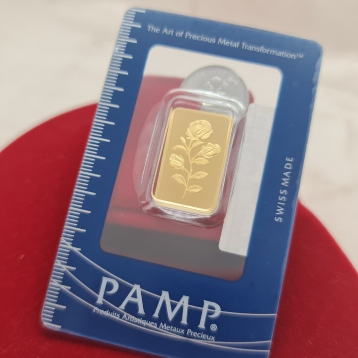 Emas999, Gold Bar Pamp Gold Bar Bunga Rose G10 Gram 1.6cm Pd 1576 P424 ...