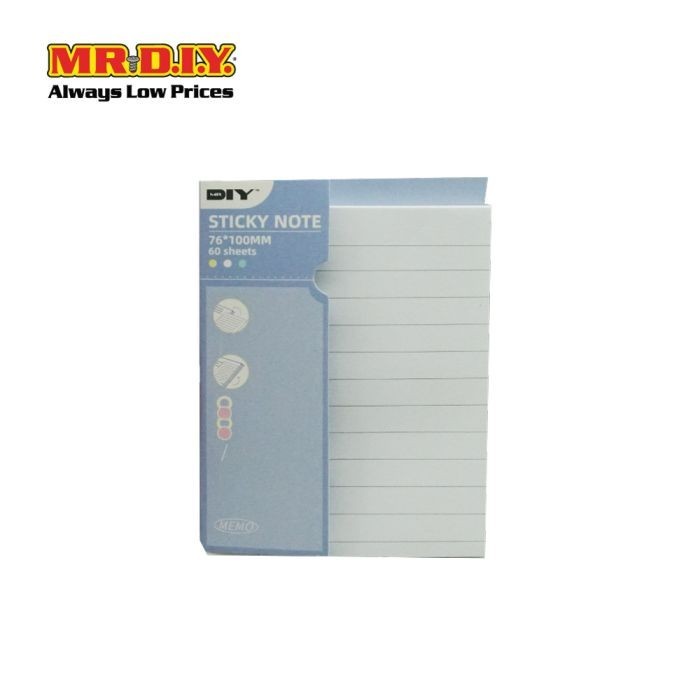 (MR.DIY) Sticky Note Memo Printed Lines Sticker 60 Sheets (76 x 100mm ...