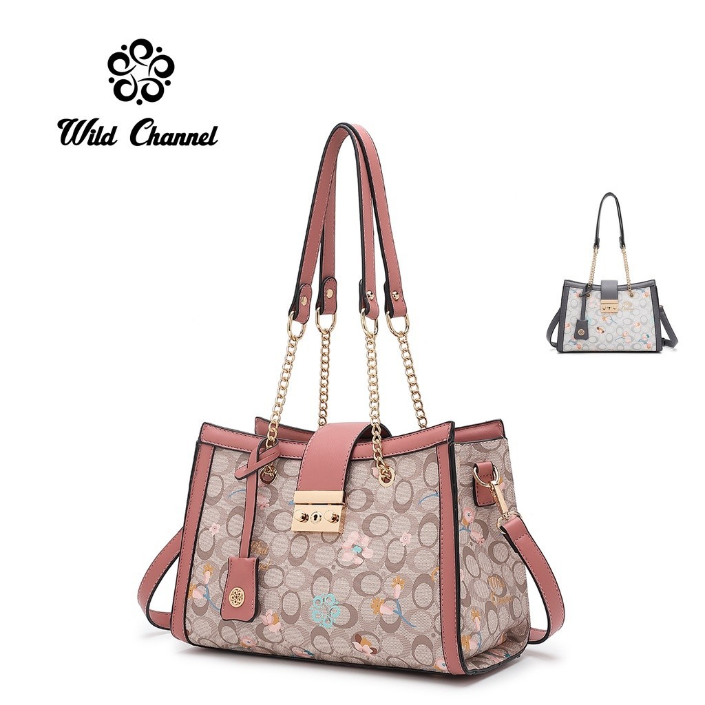 Wild Channel Ladies Monogram Tote Sling Bag - Multi Color NCK 7862 ...