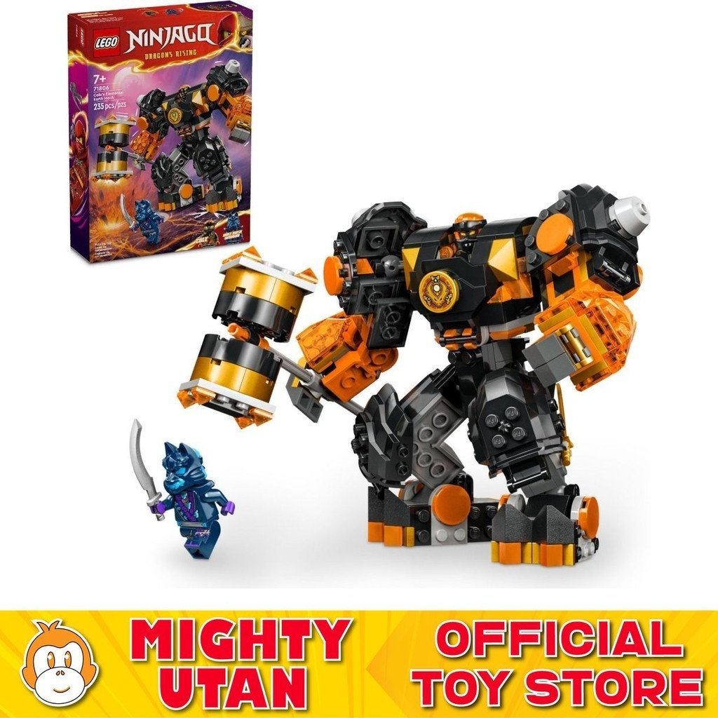 [Original] LEGO Ninjago 71806 Cole's Elemental Earth Mech Toys for Kids ...