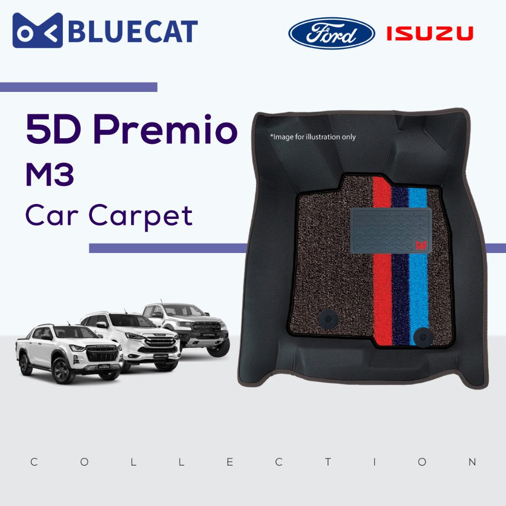 BLUECAT 5D Premio M3 CARPET Ford Isuzu Chevrolet (2002-2021) Car Floor ...