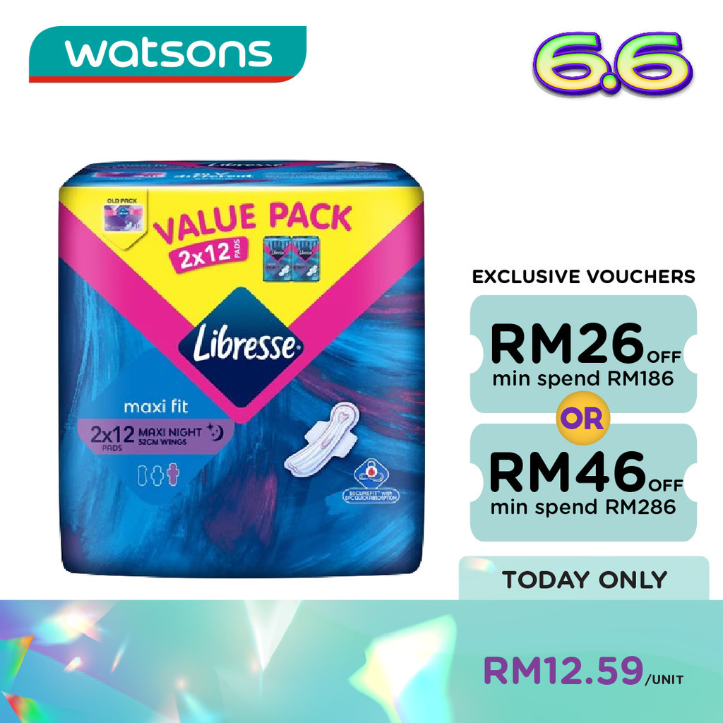 LIBRESSE Maxi Overnight 2 x 12's | Shopee Malaysia