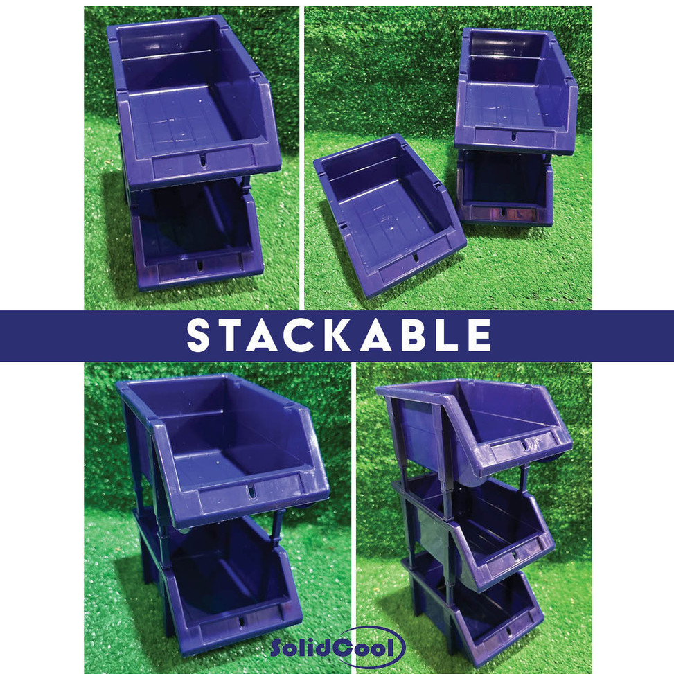TOOL STORAGE BOX HEAVY DUTY STACKABLE TOOL BOX TOYOGO BIN MULTIPURPOSE ...