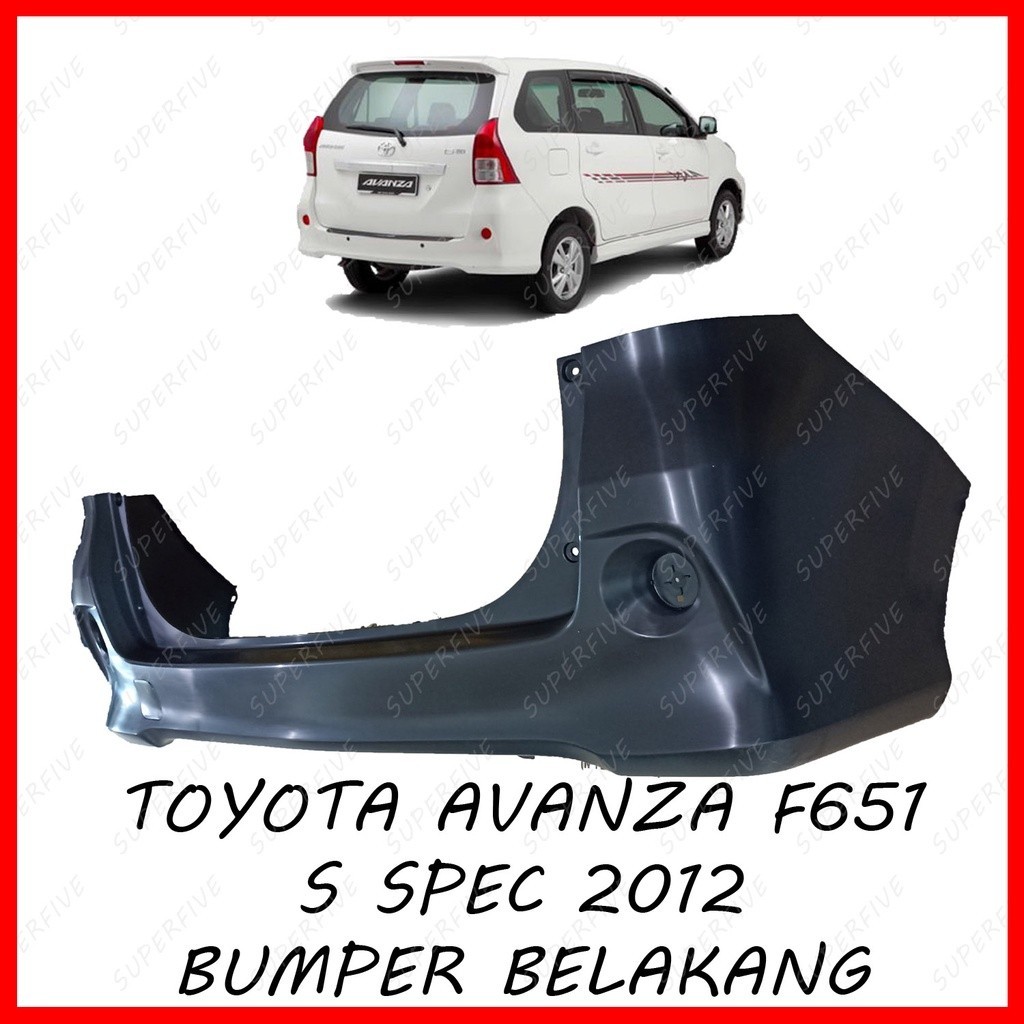 TOYOTA AVANZA S SPEC 1.5CC (2012 - 2015) REAR BUMPER / BUMPER BELAKANG ...