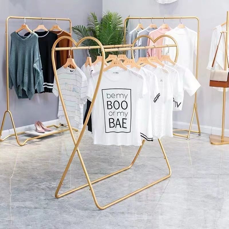 Get gifts/JY-H/Simple Golden Island Shelf Floor-Standing Rack Clothing ...