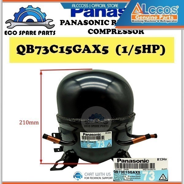 PANASONIC QB73C15GAX5 (1/5HP) REFRIGERATOR COMPRESSOR / PETI ICE ...
