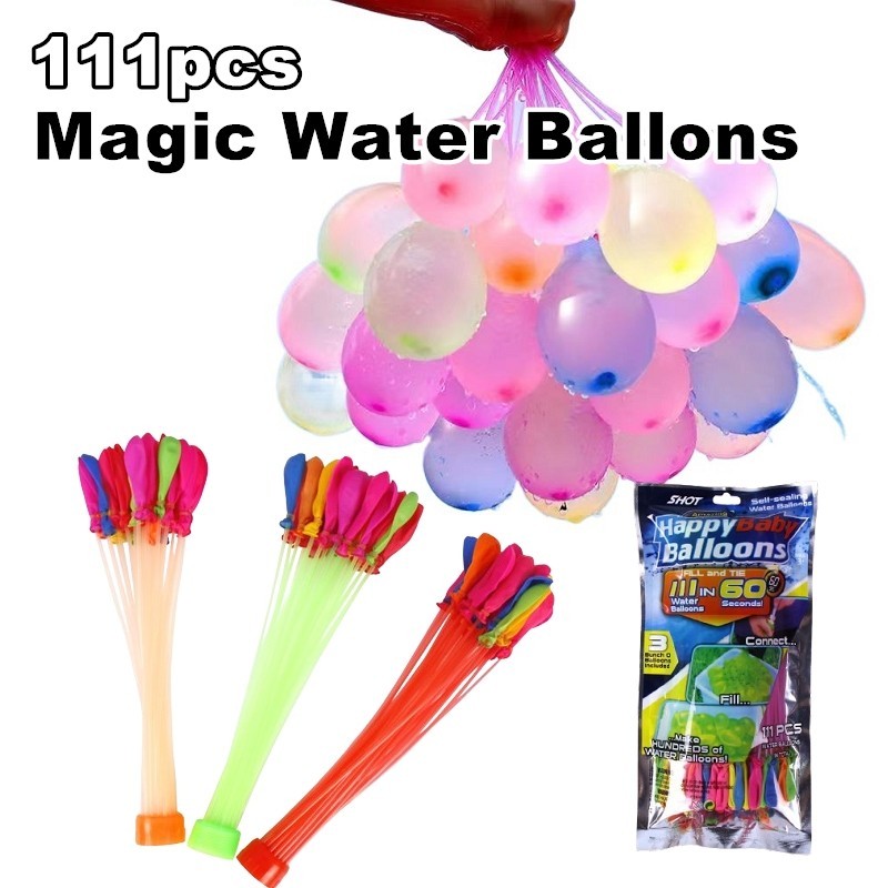 111Pcs Magic Water Balloon Self-Sealing Water Bomb Kids Balloon Outdoor ...
