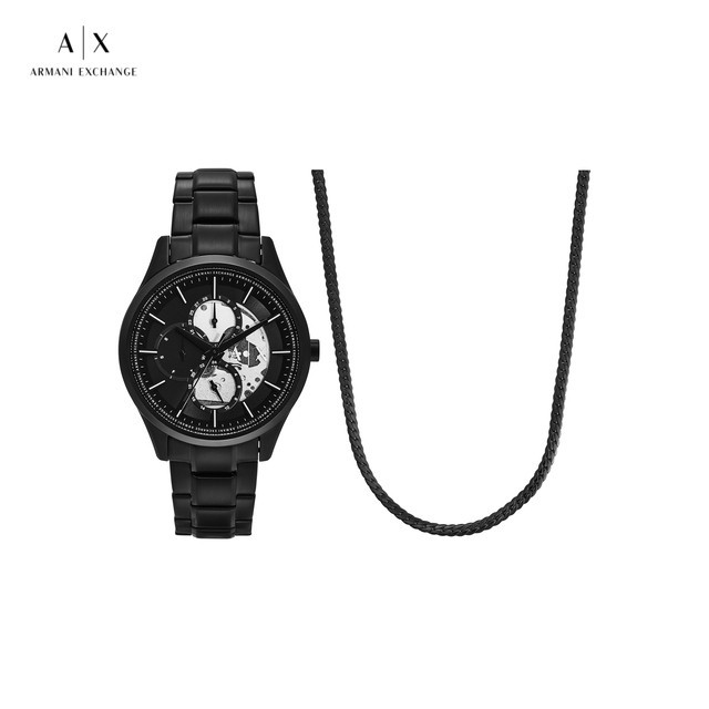 Armani Exchange Men's Analog Watch ( AX7160SET ) - Quartz, Black Case ...