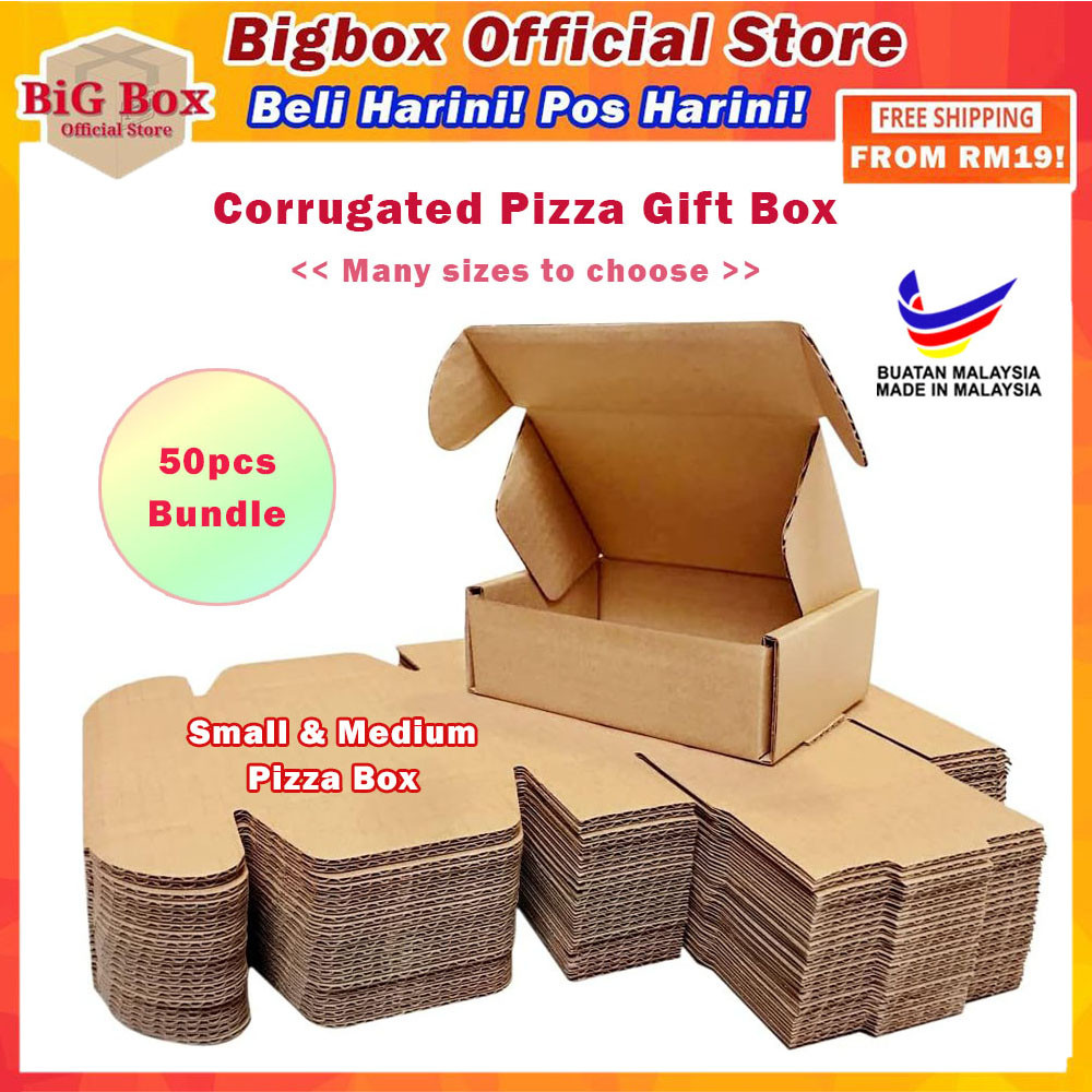(50pcs) Bigbox Packaging Box Gift Box Pizza Box Mail Box Kotak Hantaran ...