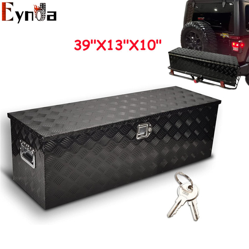 39"X13"X10" PICKUP TRUCK TRUNK BED TOOL BOX TRAILER STORAGE+LOCK ...