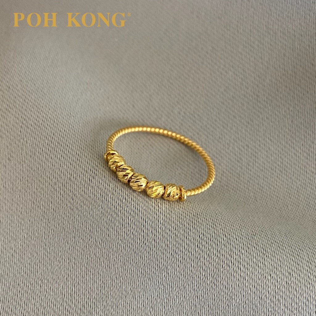 POH KONG 916/22K Gold Carved Beads Ring | Shopee Malaysia