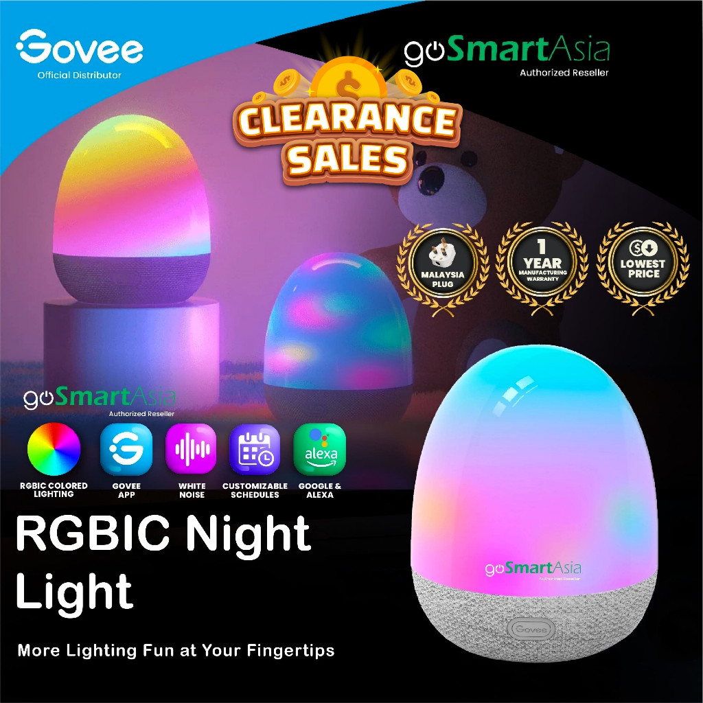 goSmart Asia Govee RGBIC Night Light Table Lamp Bedside Lamp Smart ...