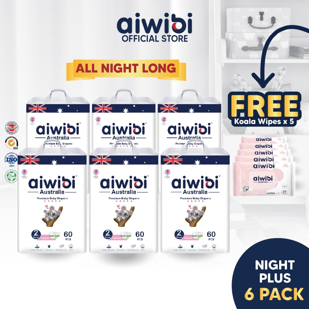 [JUMBO] Aiwibi Baby Night Plus Diapers Tape & Pants - S/M/L/XL/XXL (6 ...