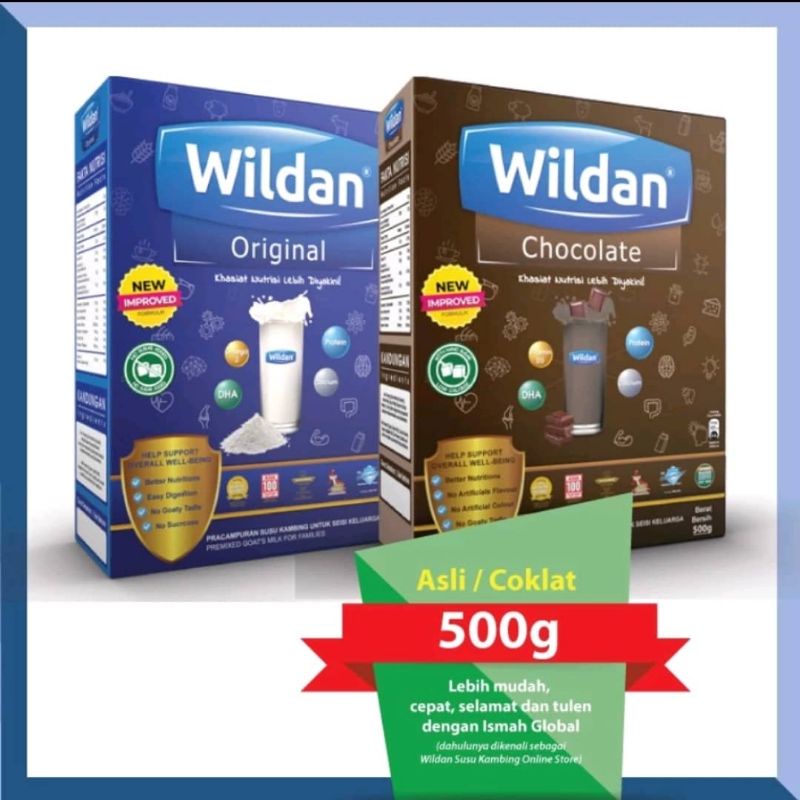 Wildan susu kambing 500g - chocolate and original (Wildan goat milk 500g) | Shopee Malaysia