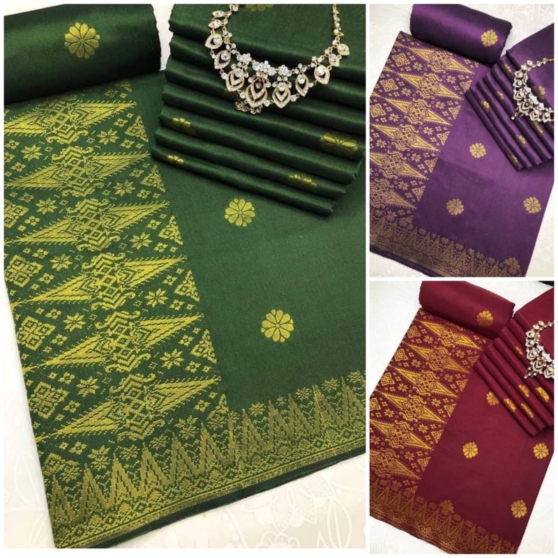 SONGKET TABUR, KAIN SONGKET TABUR, KAIN SONGKET BUNGA TABUR | Shopee ...