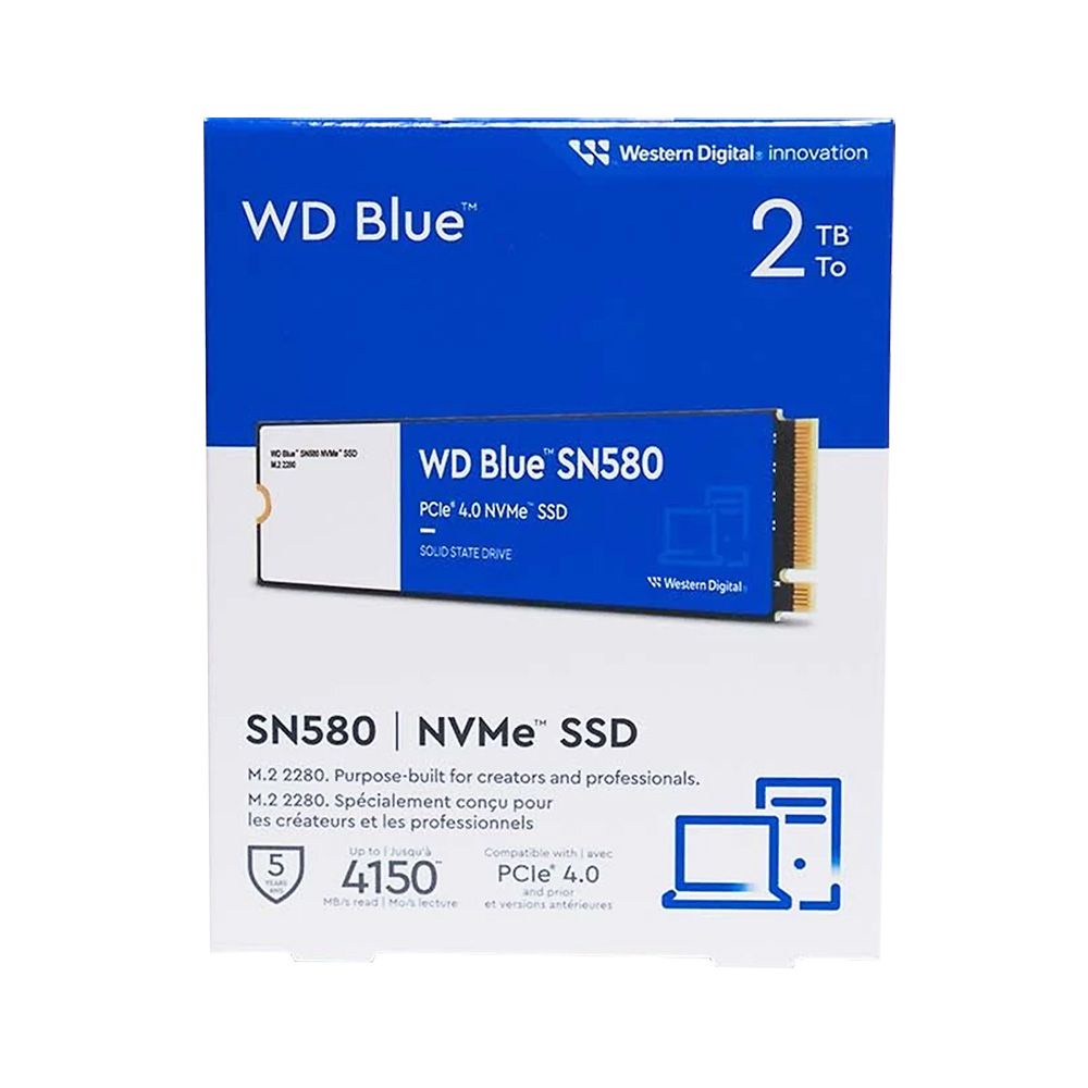 Western Digital 2TB WD Blue SN580 PCIe 4.0 NVMe M.2 SSD (4150MB/s ...