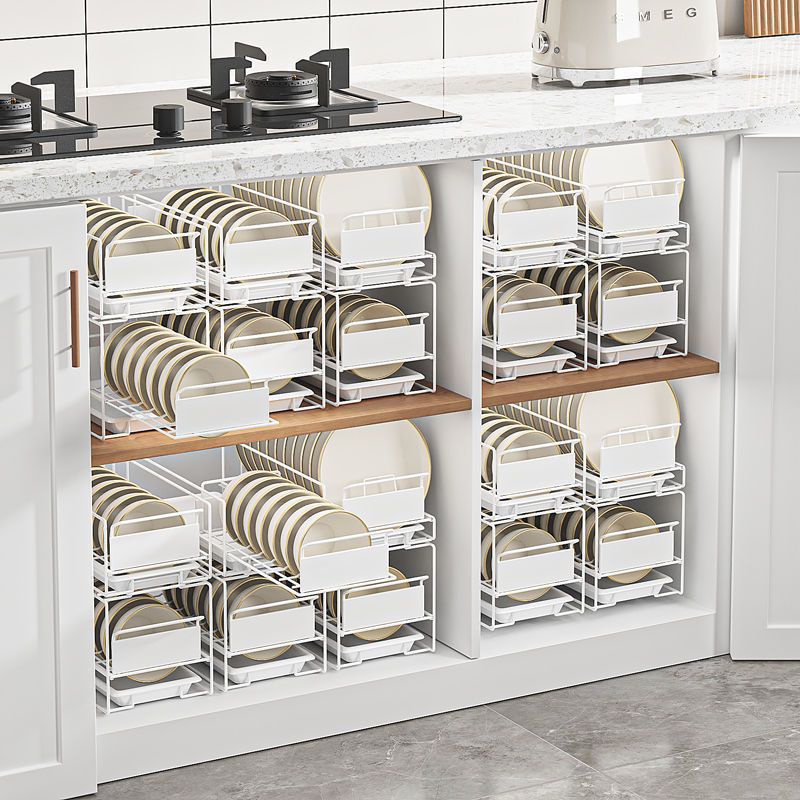 HY& Pull-out Basket Cupboard Pull-out Dish Storage Rack Small Kitchen ...