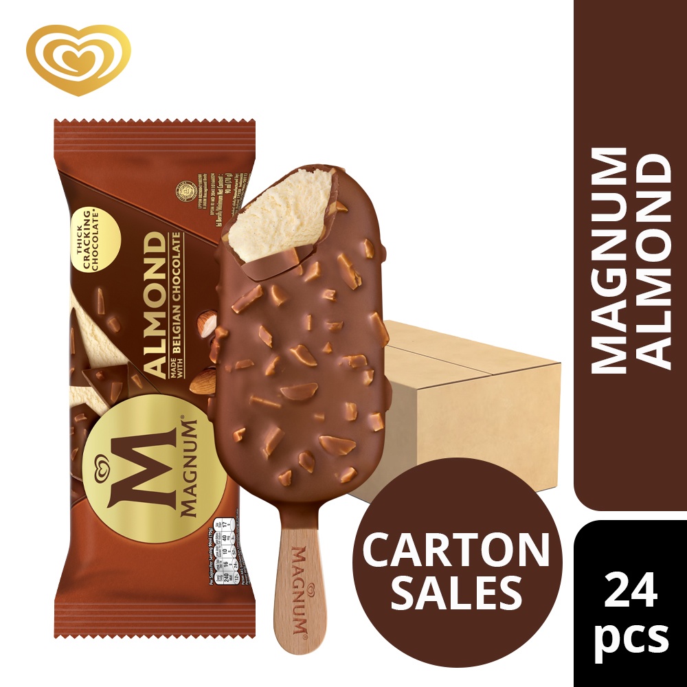 [CARTON SALES] Magnum Almond Ice Creams (24pcs) | Shopee Malaysia