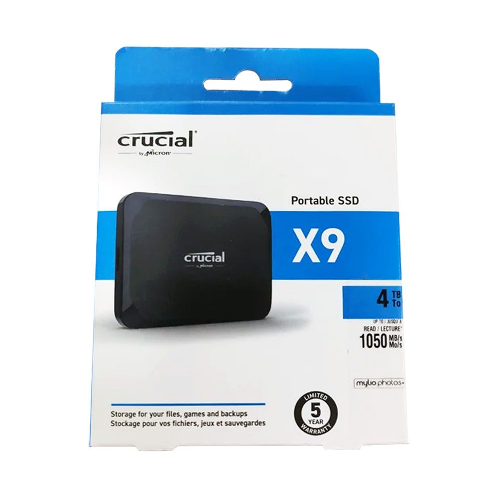 Crucial X9 4TB USB 3.2 Gen2 Type-C Portable SSD (1050MB/s ...