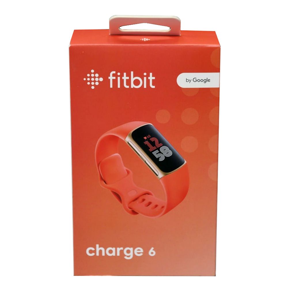 Fitbit Charge 6 Premium Fitness Tracker (Coral/ Champagne Gold Aluminum ...