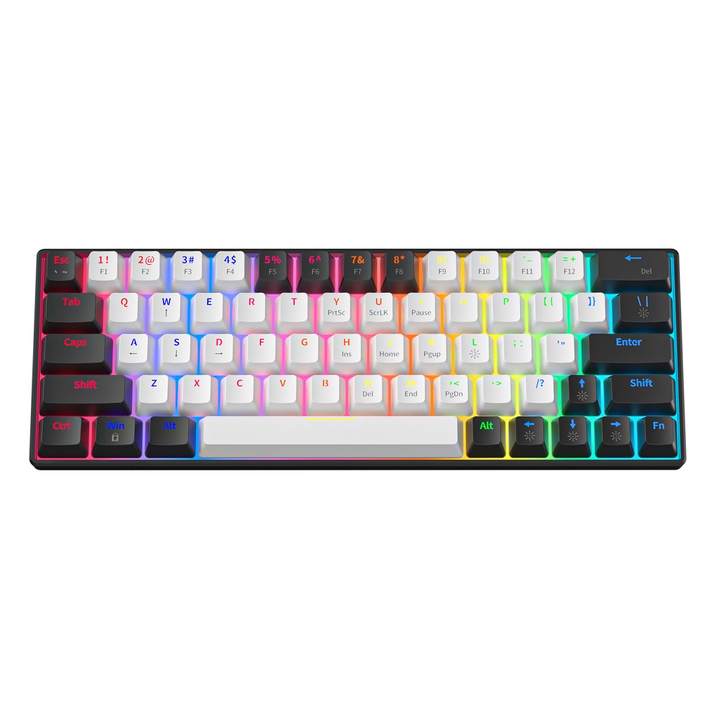 Zifriend KA646 Mechanical Keyboard Swappable Rainbow backlight Gaming ...