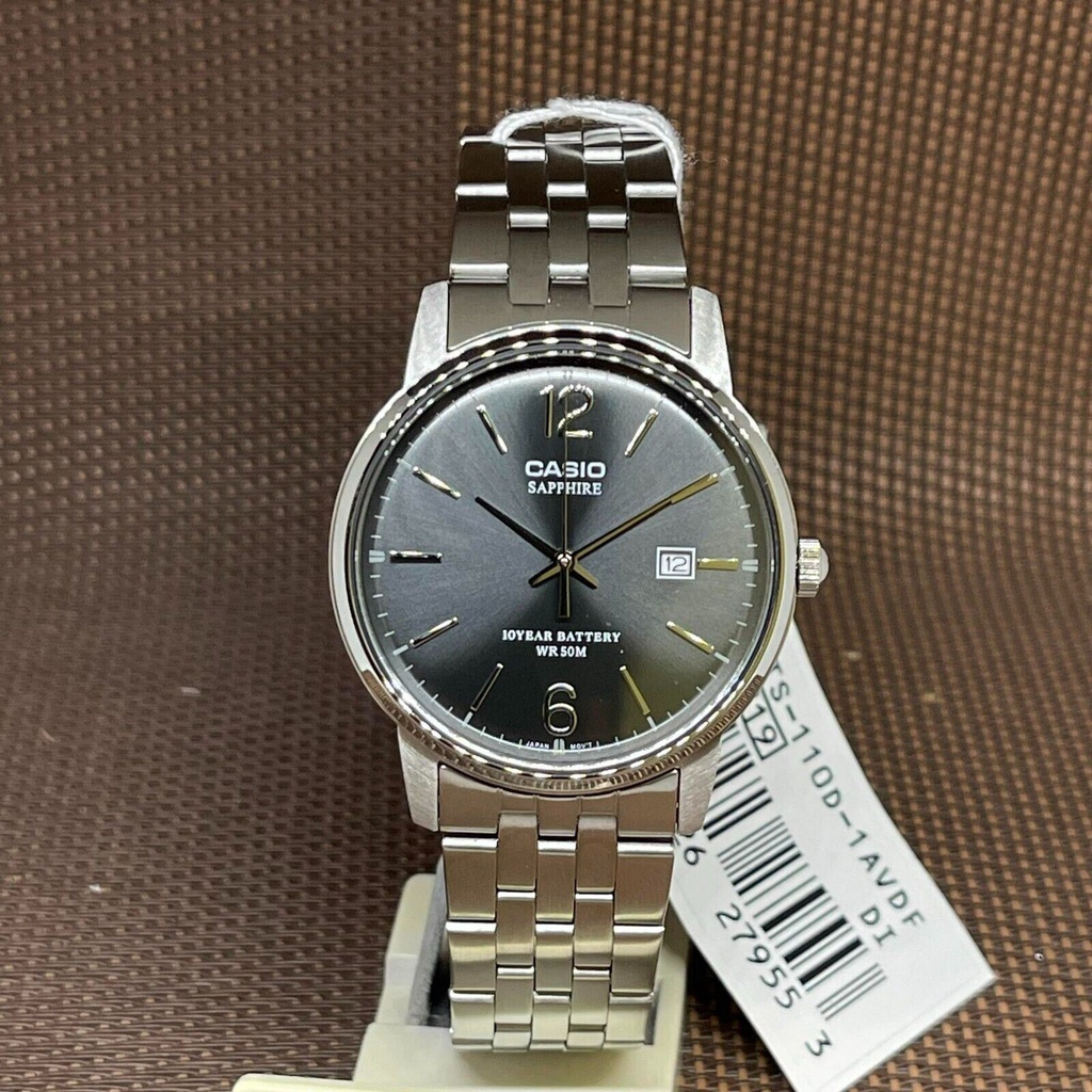 Casio MTS-110D-1A Black Analog Stainless Steel Quartz Classic Simple Men's Watch | Shopee Malaysia