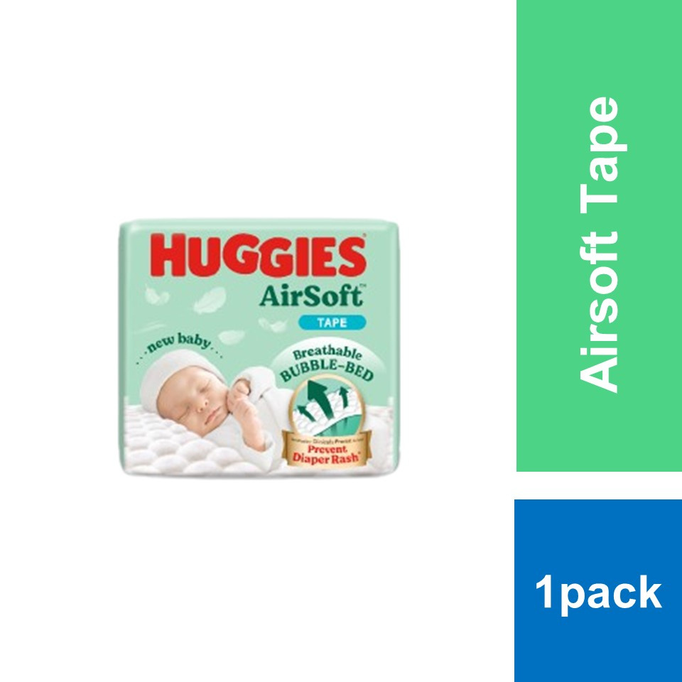 HUGGIES AirSoft Tape NB68/ S58/ M52/ L44/ XXL38/ XXL32 - Breathable and ...
