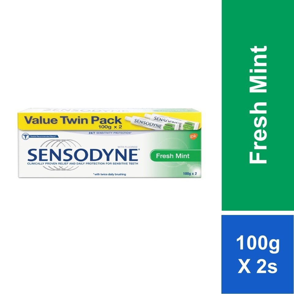Sensodyne Fresh Mint Fluoride Toothpaste 100g x 2s | Shopee Malaysia