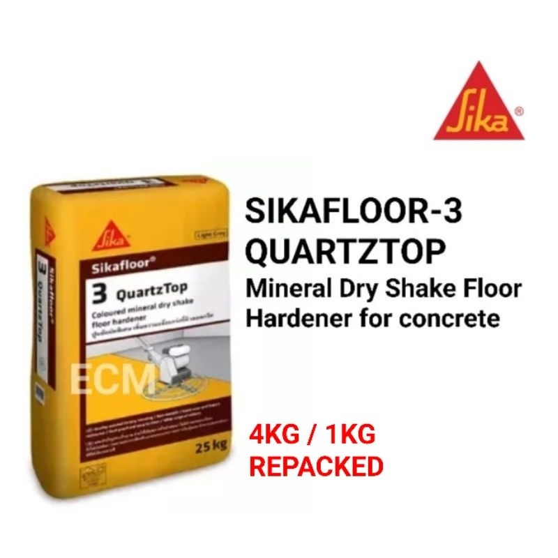 SIKAFLOOR 3 QUARTZTOP FLOOR HARDENER (4KG REPACKED) Mineral Dry Shake ...