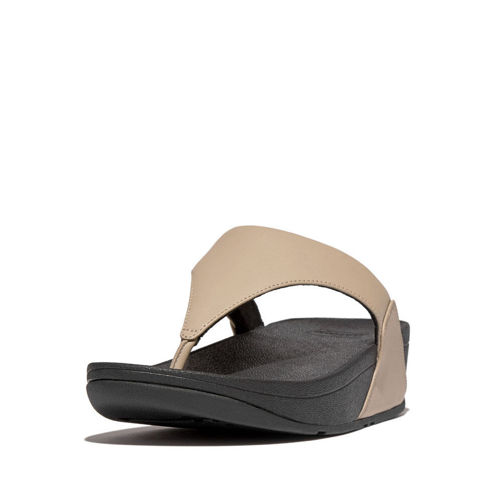 FitFlop LULU Leather Toe-Post Sandals - Latte Beige (I88-A94) | Shopee Malaysia