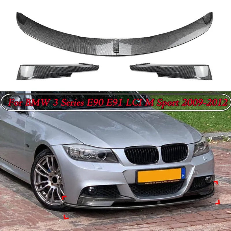 4Pcs Car Front Bumper Lip Splitter Diffuser Body Kit Cover Spoiler For ...