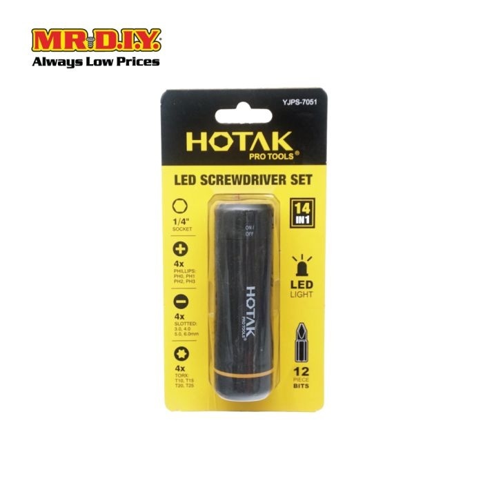HOTAK LED Light Set Screwdriver (14pcs) | Shopee Malaysia