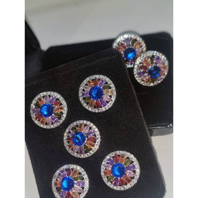 Butang Baju Melayu Exclusive - Daisy Multicolor (Blue) | Shopee Malaysia