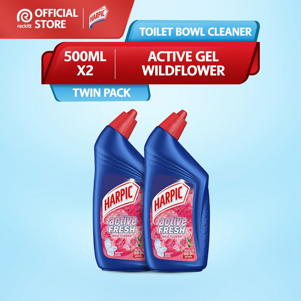 Harpic Active Gel (500mlx2) Disinfectant Toilet Bowl Cleaner | Shopee Malaysia