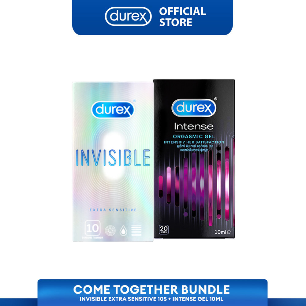 Durex Come Together Bundle - Invisible Extra Sensitive Condom 10s + Intense Orgasmic Lube ...