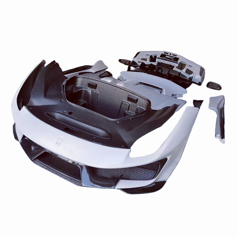 For Ferrari 488 GTB Pista style dry carbon fiber body kit front bumper ...