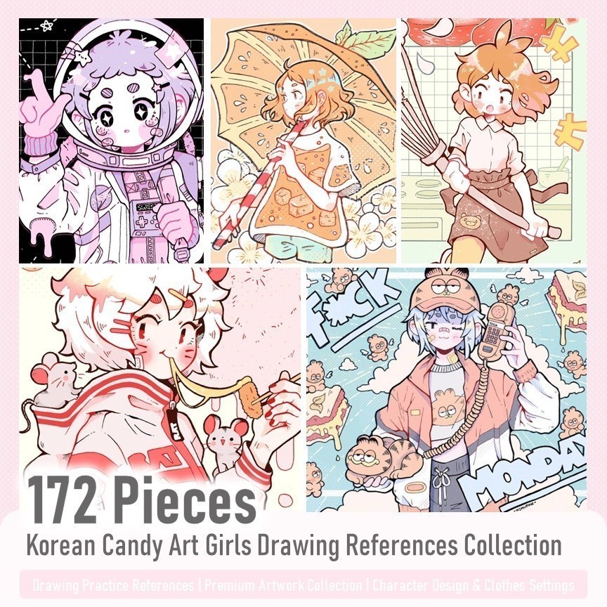 🔥 Digital Illustration Collection - Korean Candy Art Girls Drawing ...
