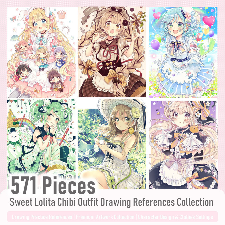 🔥 Drawing References Illustration - Sweet Lolita Chibi Outfit ...