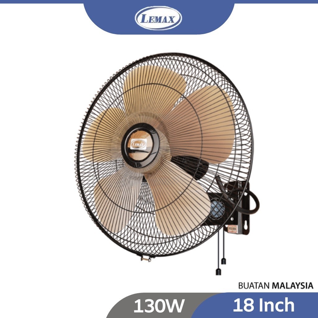 LEMAX 18" Inch Wall Fan Kipas Dinding Fan Dinding Angin Kuat 5 Blades ...